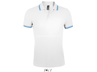 Polo majica za muškarce veličina 3XL Sols Pasadena White/Aqua 00577