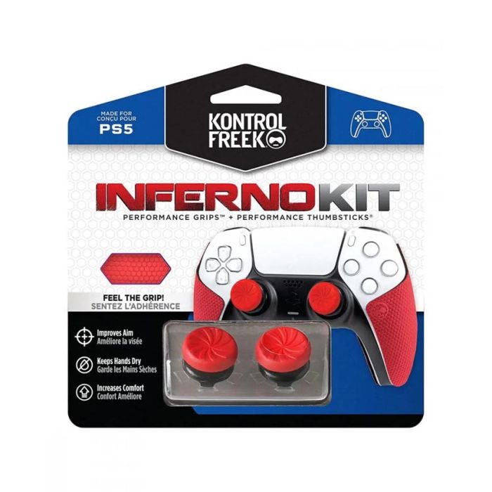 Grip KontrolFreek - Inferno Kit Performance Grips & Thumbsticks PS5 - Red