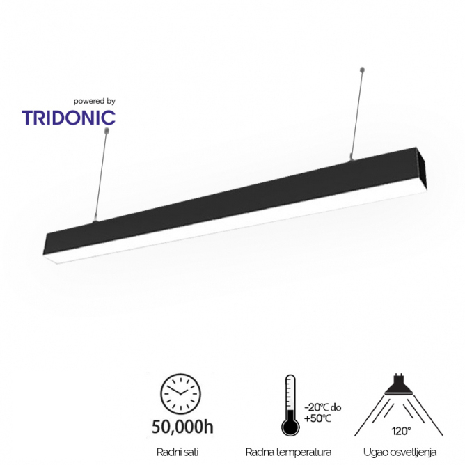 LED SVETILJKA LT-T-020-B 40W 4000K CRNA 1,2met