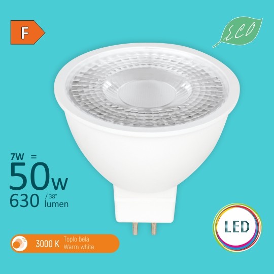 GU5.3 M2 7W 3000K MR16 ECO LED sijalica 240V 630lm 38° Mitea Lighting