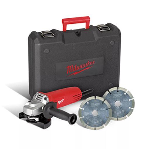 Milwaukee ugaona brusilica 1000 W AG 1000-125 EKX D-SET u koferu + POKLON 2 x Dijamantski disk