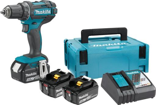 Makita DDF482RT3J akumulatorska bušilica odvijač, 2x3.0Ah