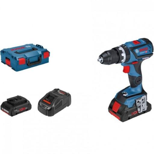 Bosch GSB 18V-60 C, 2x4.0Ah ProCORE, akumulatorska bušilica, L-Boxx