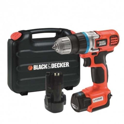 Akumulatorska bušilica/odvrtač Black+Decker EGBL108KB , 2x1.3Ah