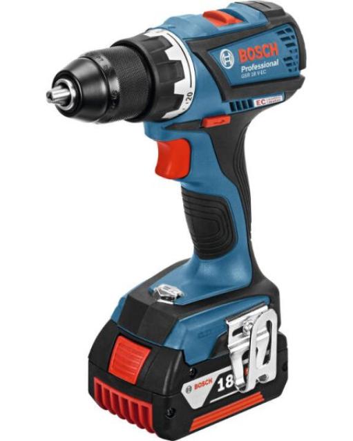 Bosch Akumulatorska bušilica - odvrtač GSR 18 V-EC, 2x2,0Ah, L-Boxx, 06019E8107