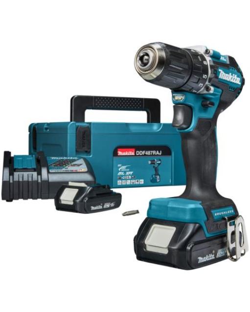 Makita Akumulatorska bušilica-odvrtač DDF487RAJ, 18V, 2x2,0 Ah