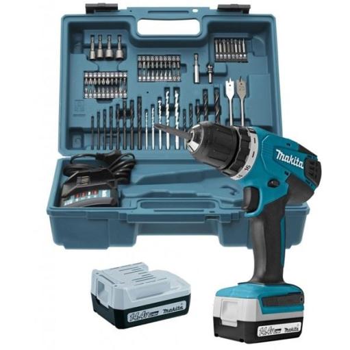 Makita DDF448RFJ Akumulatorska vibraciona bušilica sa 100 komada pribora, 2x1.3Ah