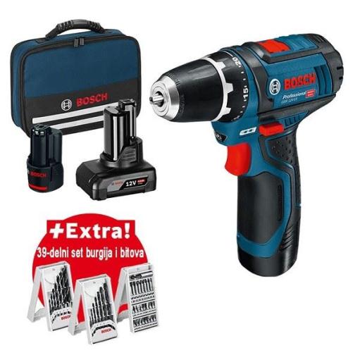 Bosch GSR 12V-15 akumulatorska bušilica ,4.0Ah ,2.0Ah