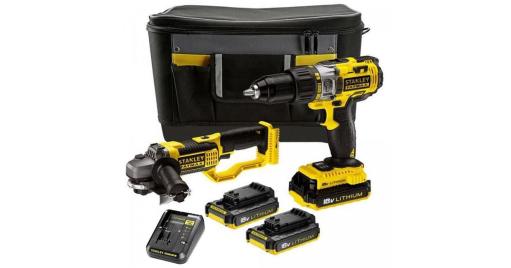 Stanley FMCK464D2 Set akumulatorska udarna bušilica odvijač FatMax 18V + ugaona brusilica