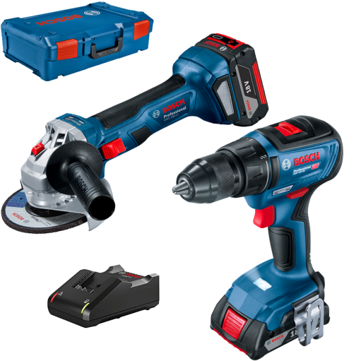 Bosch GWS 180-LI + GSR 18V-50 Set akumulatorskih alata, 1x5.0Ah, 1x2.0Ah