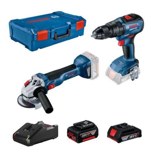 Bosch Set akumulatorskog alata GSB 18V-50 + GWS 18V-10, 1x2,0 Ah + 1x5,0 Ah + XL Boxx kofer, 0615990M9K