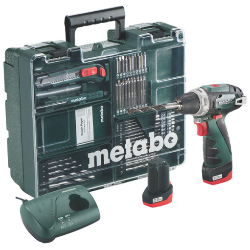 Metabo akumulatorska bušilica odvrtač vibraciona PowerMaxx BS Basic + pribor u koferu 600385870
