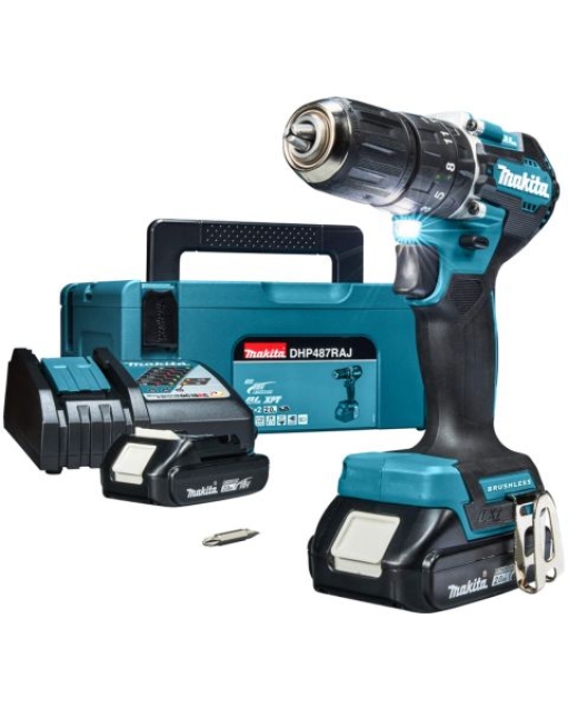 Makita Akumulatorska vibraciona bušilica-odvrtač DHP487RAJ, 18V, 2x2,0 Ah