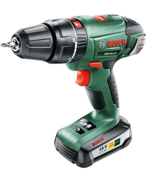 Bosch Akumulatorska vibraciona bušilica - odvrtač PSB 18 LI-2, 1x2,5Ah, 060398230B