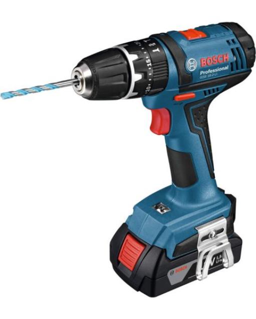 Bosch GSB 18-2-Li akumulatorska vibraciona bušilica / odvrtač sa 2x1,5 Ah Li-Ion baterije u L-Boxx koferu, 06019D2300