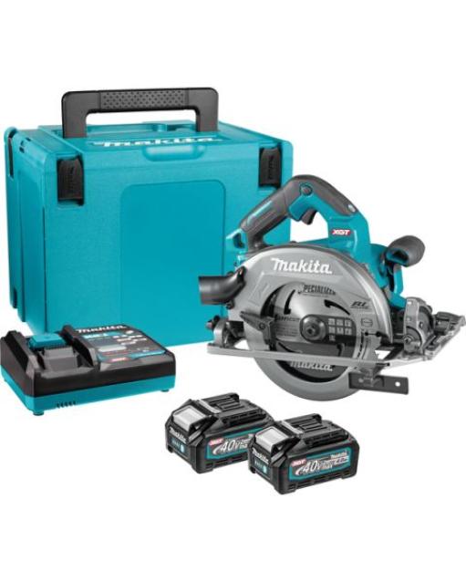 Makita akumulatorska ručna kružna testera, 40V, 2x4,0 Ah HS004GM202