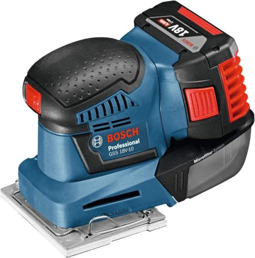 Bosch GSS 18V-10 Akumulatorska vibraciona brusilica-šlajferica, 2x5.0Ah