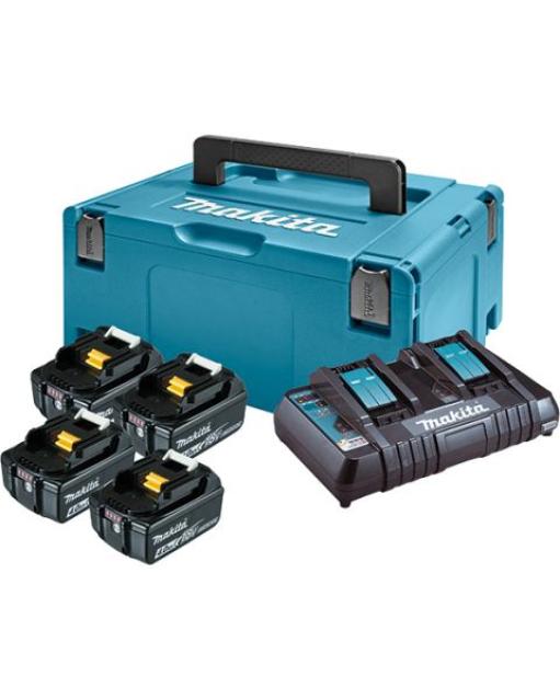 Makita Set baterija i punjač Power source kit Makpac Type3, BL1840Bx4, DC18RD 197503-4