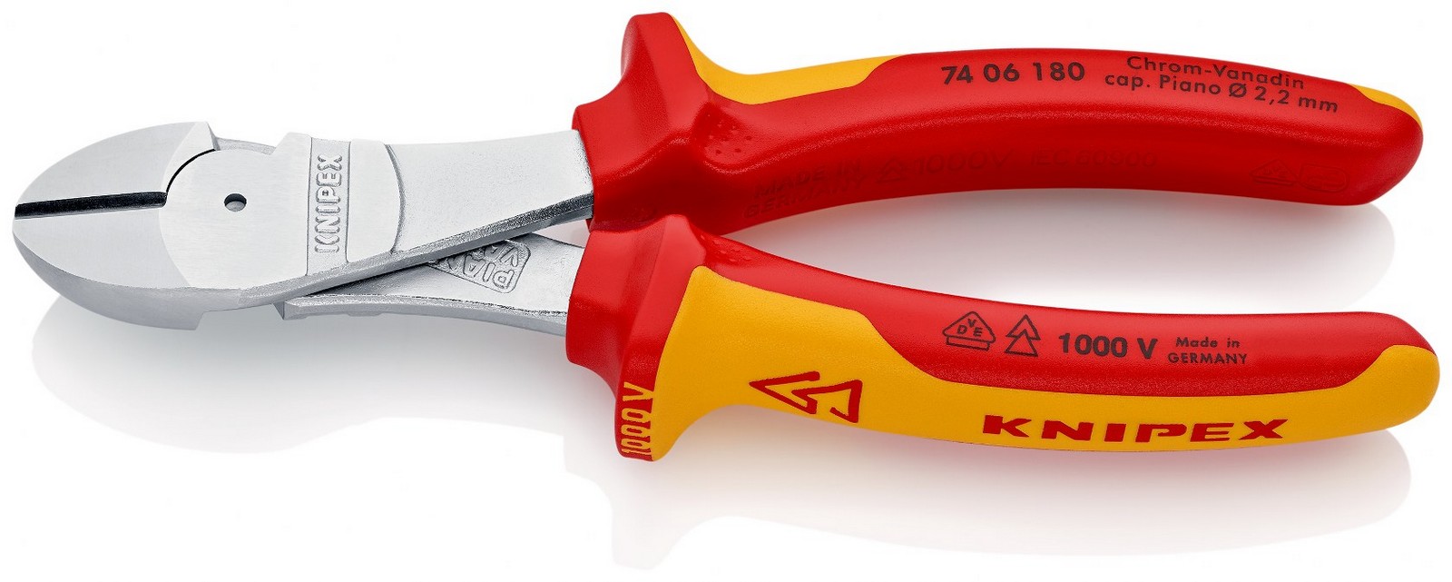 Knipex kose sečice ojačane izolovane 1000V VDE 180mm 74 06 180