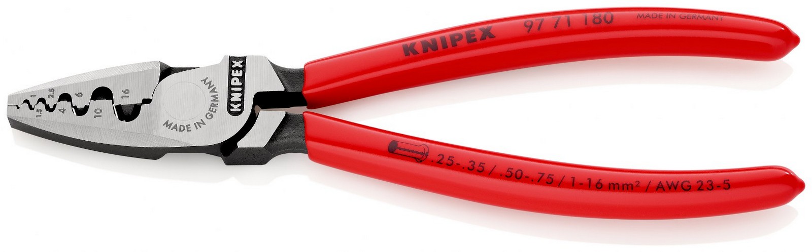 Knipex klešta za krimpovanje hilzni (kablovskih završetaka) 180mm 97 71 180