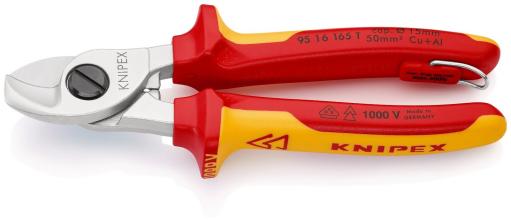 Knipex 95 16 165 T BK Makaze za kablove izolovane, VDE, hromirane 165 mm