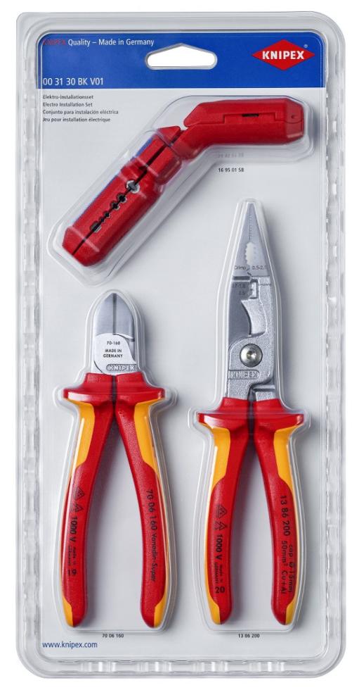 Knipex komplet klešta za električne instalacije 3 dela 00 31 30 BK V01