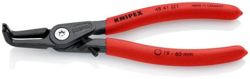 Knipex precizna klešta za unutrašnje sigurnosne prstenove sa graničnikom kriva 165mm 48 41 J21