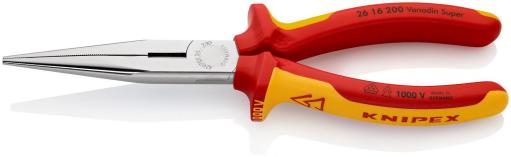 Knipex klešta špic prava 1000V VDE 200mm u blister pakovanju 26 16 200 SB