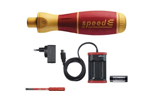 Wiha 44351 E-odvijač, Starter set speedE® i električni 4 dela, uključeni slimBitovi