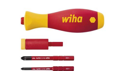 Wiha 41476 Set odvijača sa bitovima easyTorque Adapter električarski sa SlimVario® držačem i SL / Pz bitovima, 4 dela