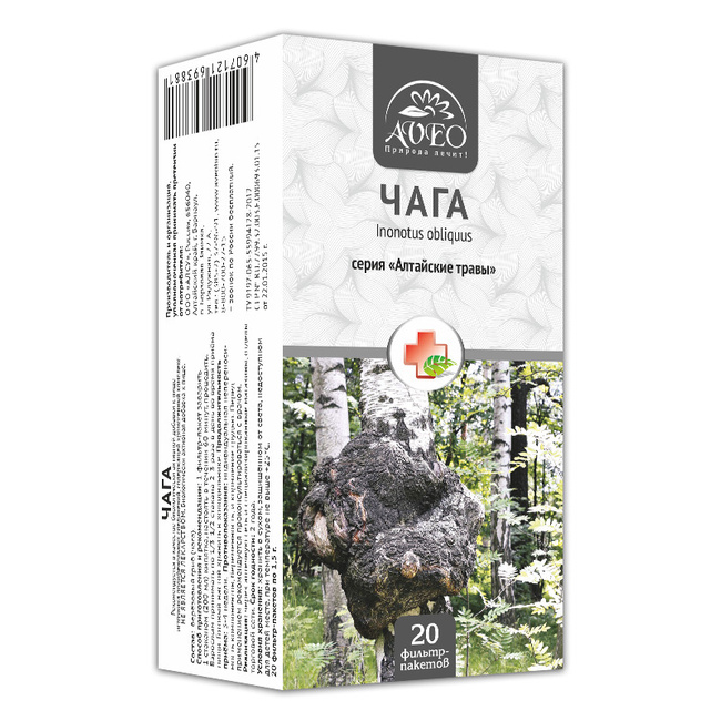 Čaj od čage serije „Altajsko bilje“, 20 filter kesica po 1,5 g.