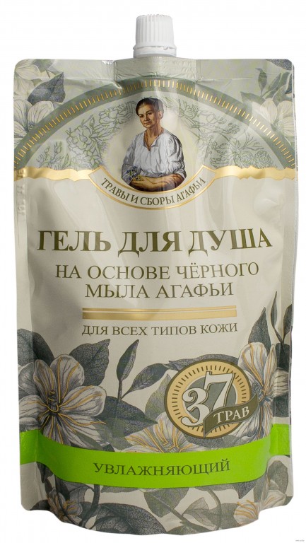 Gel za tuširanje na bazi crnog sapuna „37 najlekovitijih trava Agafije“, 500 ml