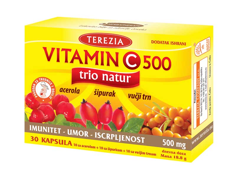 Vitamin C 500 trio natur-1 tabla 20 kom