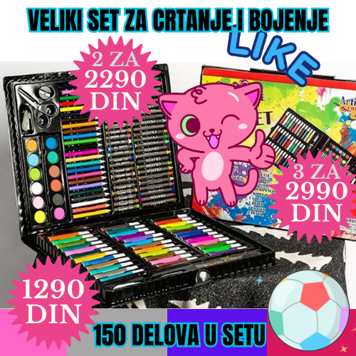 Veliki set za crtanje i bojenje od 150 delova