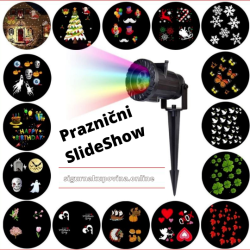 Veliki Praznični Slide Show Laser za Kuću-Kvalitetan