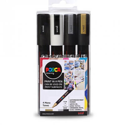 POSCA MARKER UNI PC-5M 1/4 SET 4 BOJE