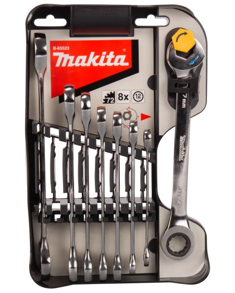 Makita Set viljuškasto-okastih ključeva sa čegrtaljkom B-65523