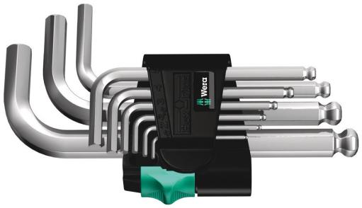 Wera 950/9 Hex-Plus 3 Imbus ključa, metrički, hromirani, 9 komada, 05133163001