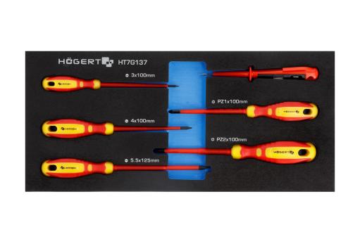 Hogert HT7G137 organizator eva set odvijača 1000v i ispitivač napona 6 kom