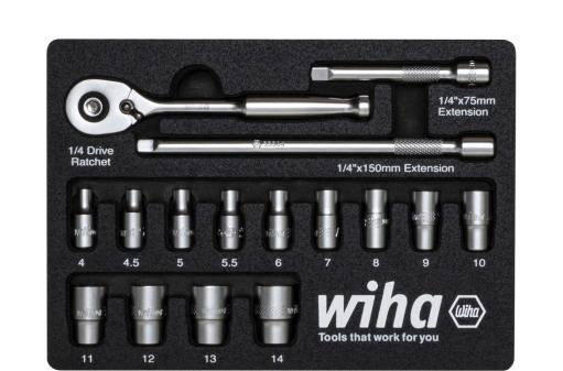 Wiha 44683 Set gedora, 1/4", 17 delova