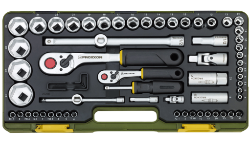 Proxxon Komplet nasadnih kljuceva, 1/4“+1/2“ (65-delni )