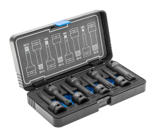 Hogert HT6R006 set udarnih nasadnih ključeva spline 1/2"