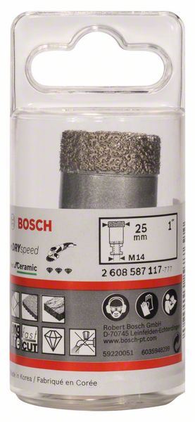Dijamantska burgija za suvo bušenje Dry Speed Best for Ceramic Bosch 2608587117, 25 x 35 mm