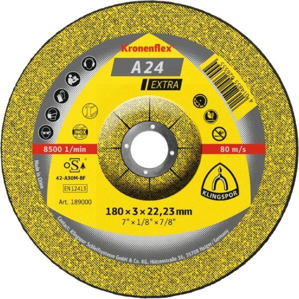 Klingspor A 24 EX rezne ploče, 180 x 3 x 22,23 mm zglavkast