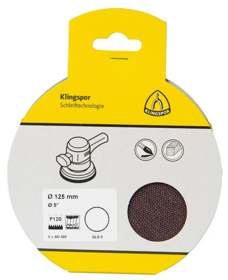 Klingspor AN 400 mrežasti diskovi, Zrno 180 125 mm, D.I.Y-pakovanje sa tablicom