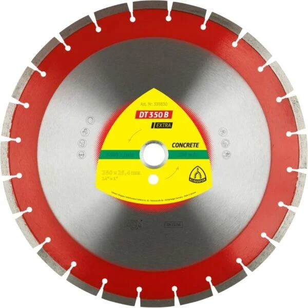 Klingspor DT 350 B dijamantske rez.ploče, 350 x 3 x 20 mm 24 segmenti 40 x 3 x 10 mm, Standardno nazubljenje.