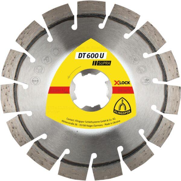 Klingspor DT 600 U dijamantske rez.ploče X-LOCK, 115 x 2,4 x 22,23 mm 13 segmenti 20 x 2,4 x 9 mm, Kratko nazubljenjenje