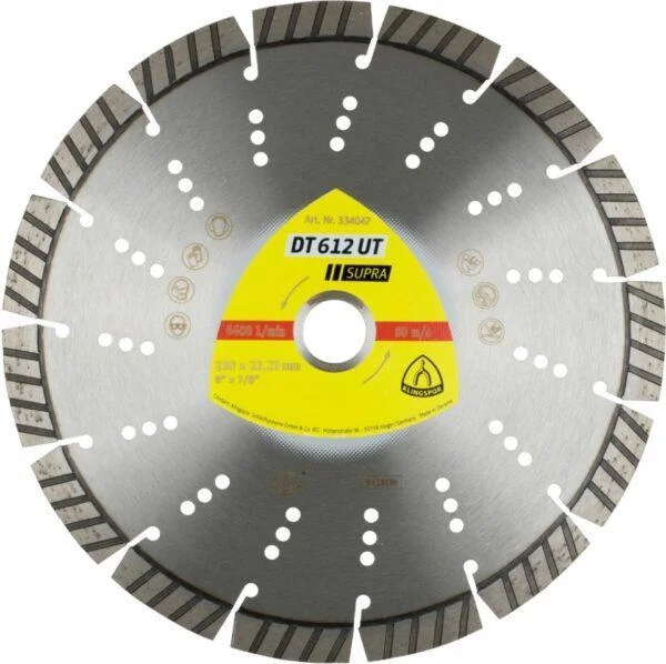 Klingspor DT 612 UT dijamantske rez.ploče, 150 x 2,4 x 22,23 mm 11 segmenti 33 x 2,4 x 12 mm, Stand. turbo