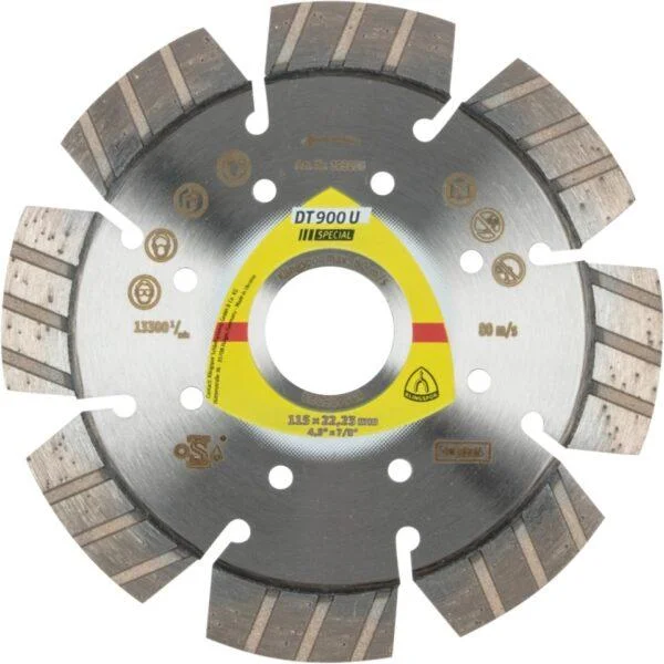 Klingspor DT 900 U dijamantske rez.ploče, 115 x 2,4 x 22,23 mm 8 segmenti 33 x 2,4 x 12 mm, Stand. turbo