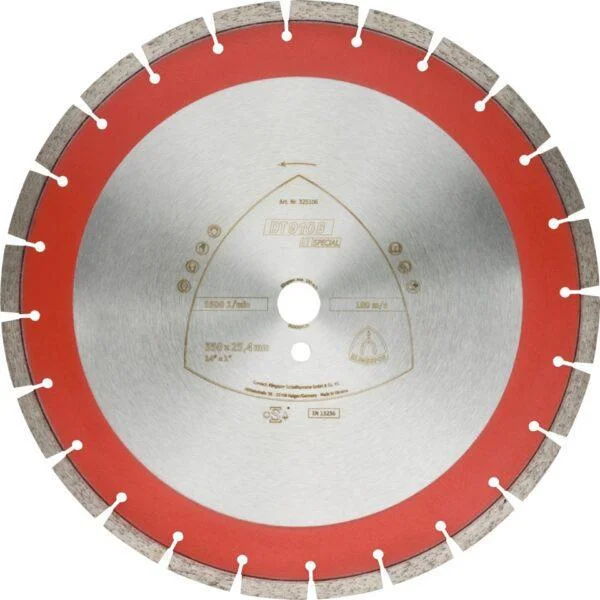 Klingspor DT 910 B dijamantske rez.ploče, 350 x 3,2 x 25,4 mm 24 segmenti 40 x 3,2 x 11 mm, Usko nazubljeni